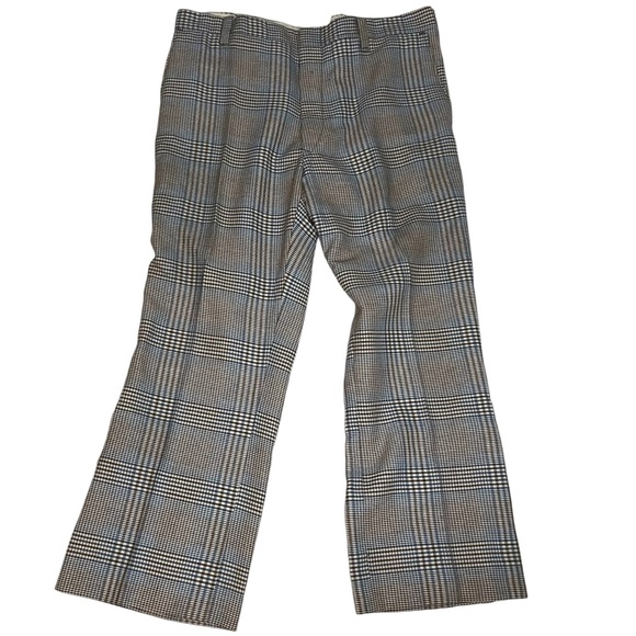 Vintage | Pants | Vintage Unbranded 7s Blue Black White Plaid Checked ...